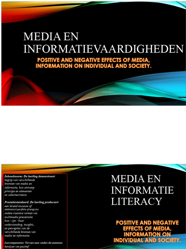 2.1 Positieve en Negatieve Effecten Van Media-Informatie | PDF
