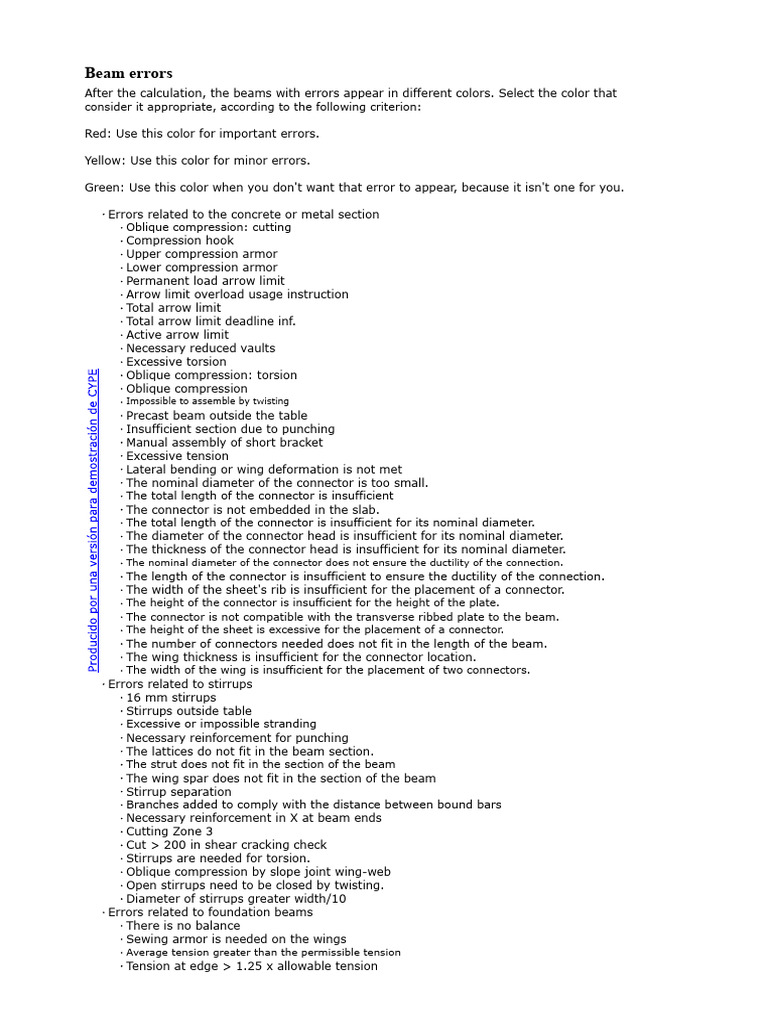 Beam Error Identification Guide | PDF | Beam (Structure) | Buckling