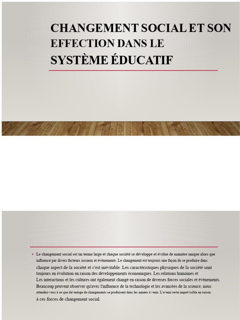 Impact du Changement Social sur l'Éducation | PDF | Banques | Société