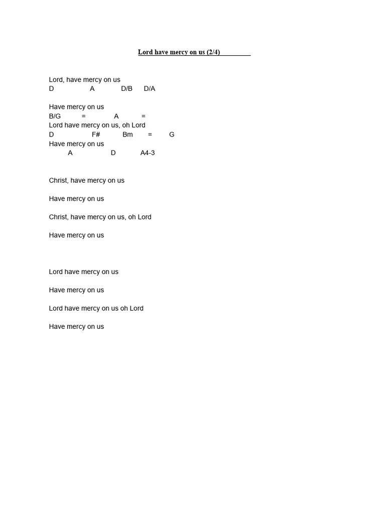 Lord Have Mercy Lyrics and Chords | PDF