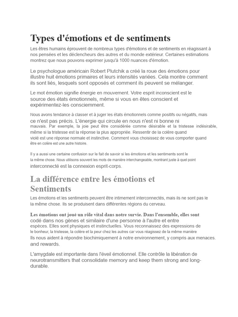 Comprendre émotions et sentiments humains | PDF | Émotions | Hypnose
