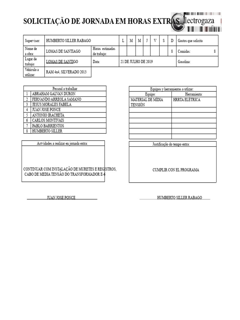 SOLICITAÇÃO DE TEMPO EXTRA | PDF