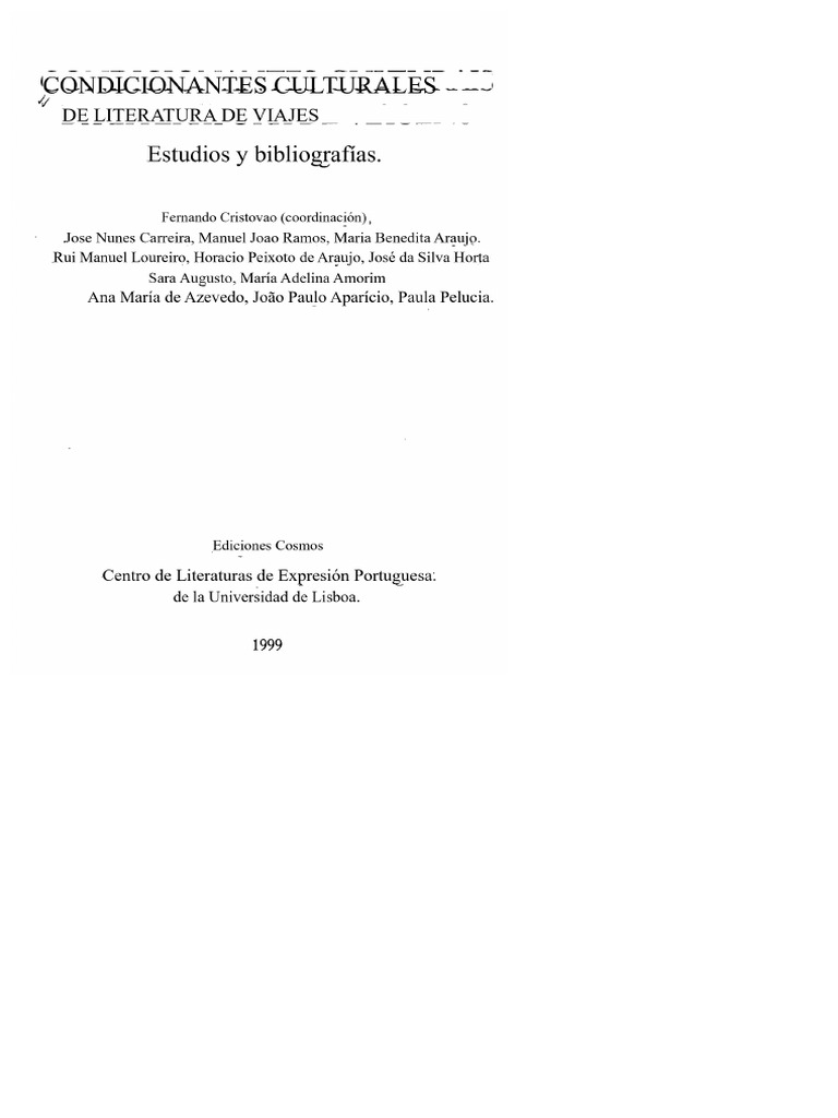 Condicionantes culturales de la literatura de viajes | PDF