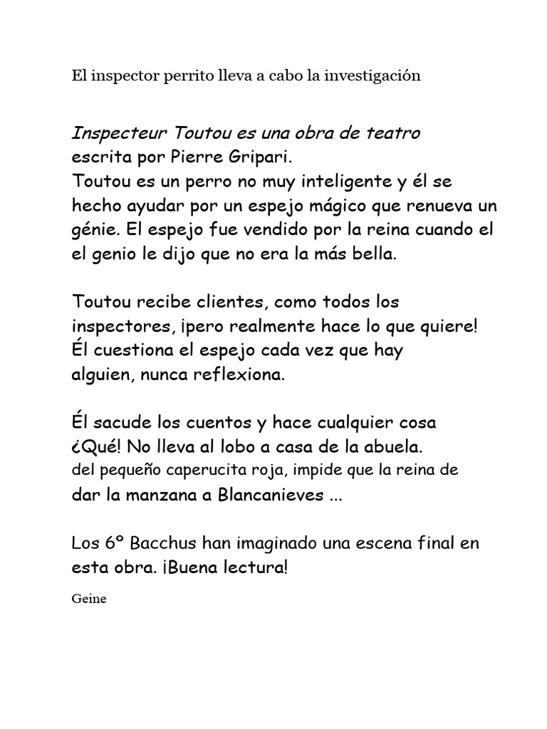 Inspector Perrito y sus locas aventuras | PDF