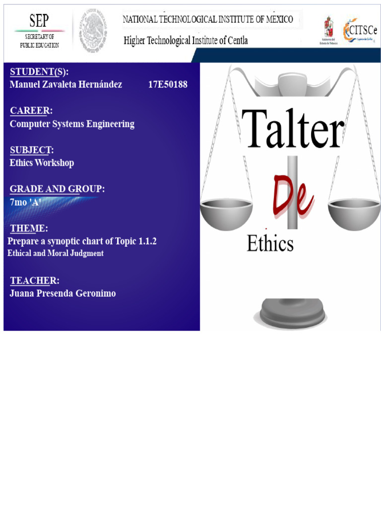 SYNOPTIC CHART_MORAL AND ETHICAL JUDGMENT.pdf | PDF | Morality ...