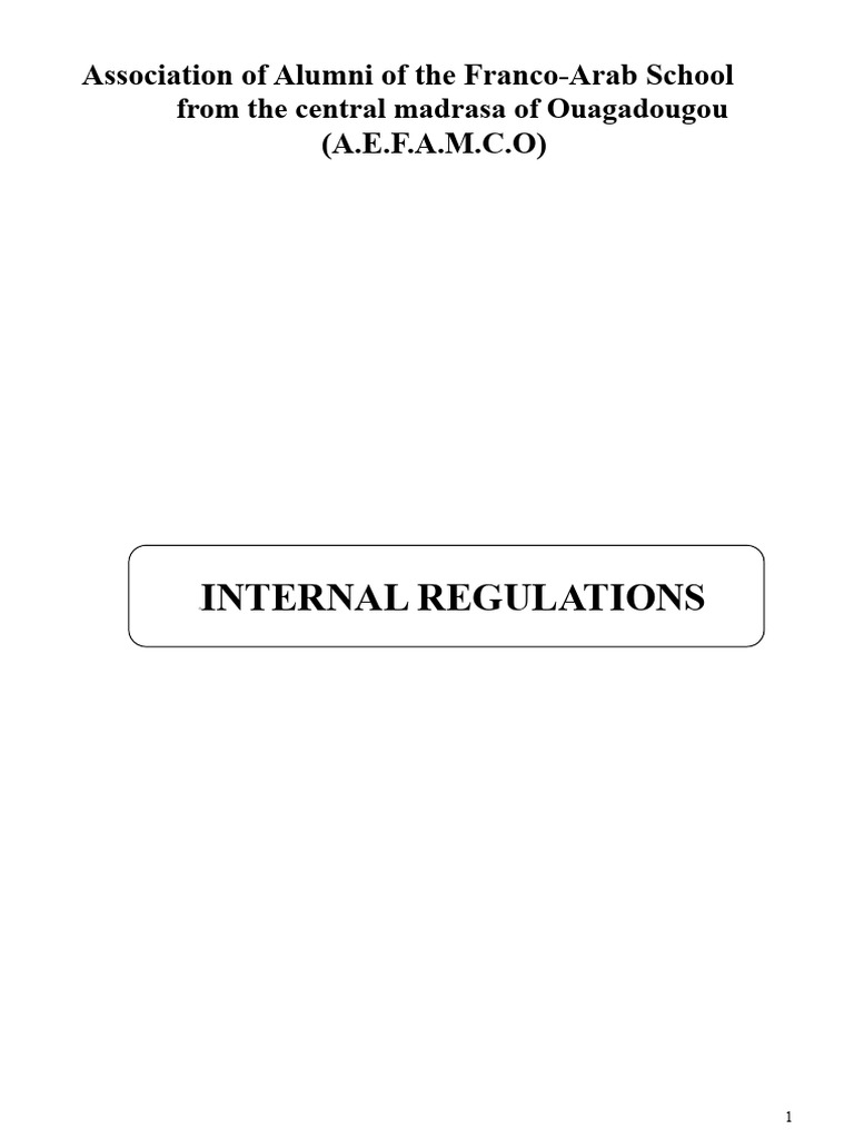 INTERNAL REGULATIONS Association of Former Students | PDF | United ...