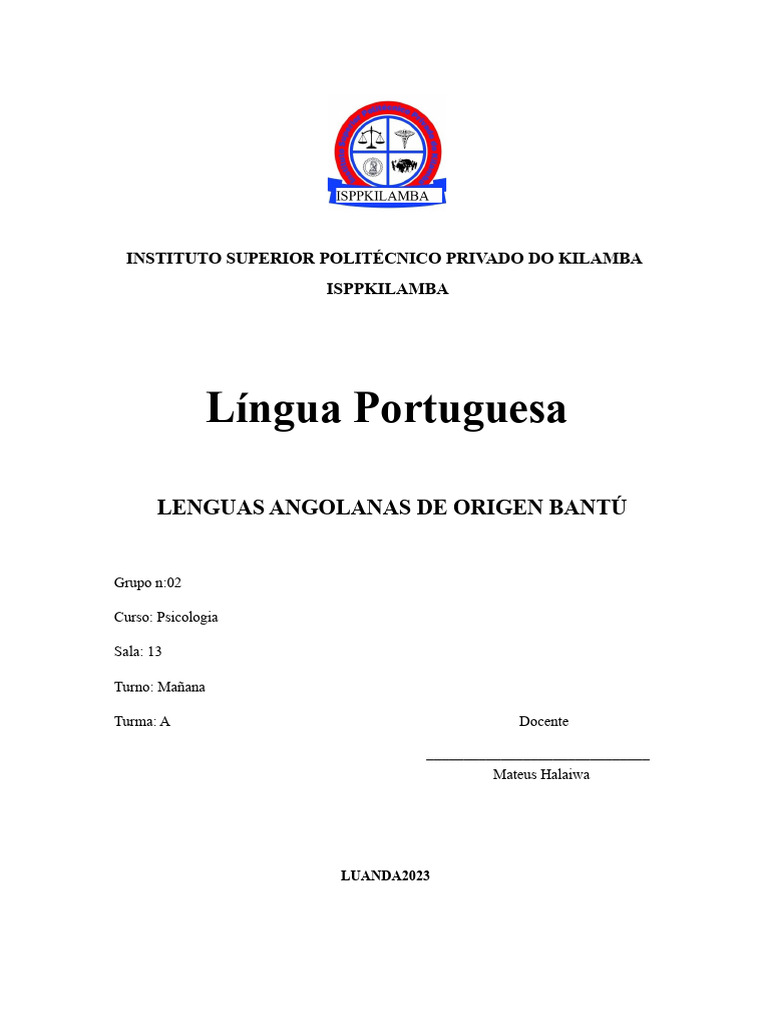 Lenguas A. Bantú | PDF | Angola | Lengua portuguesa