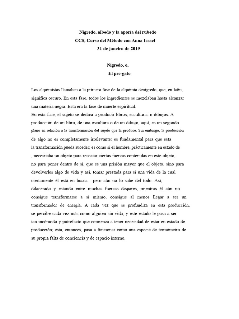 Nigredo, Albedo y La Aporía Del Rubedo - Caroline Costa e Silva | PDF ...