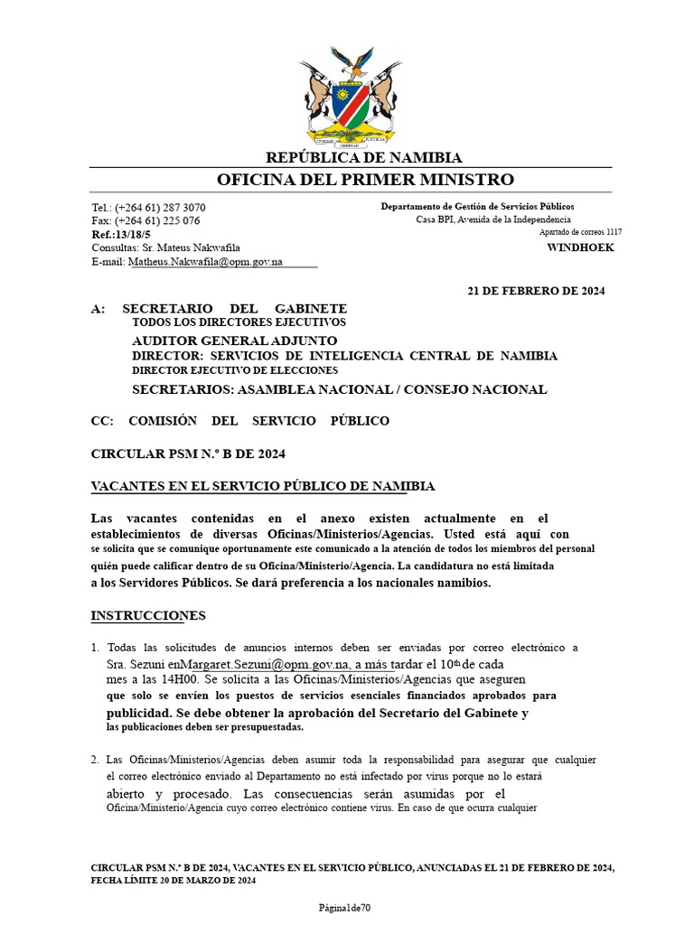 Circular PSM No B de 2024 | PDF | Planificación | Gestión de recursos ...