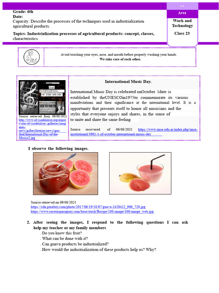 Sixth Grade t Yt Class 23 | PDF | Agriculture | Vegetables