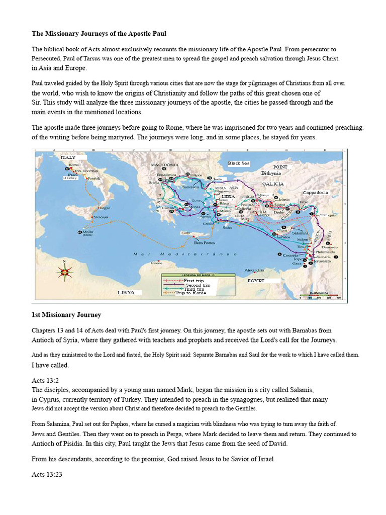 Apostle Paul's Missionary Journeys | PDF | Paul The Apostle | Acts Of ...