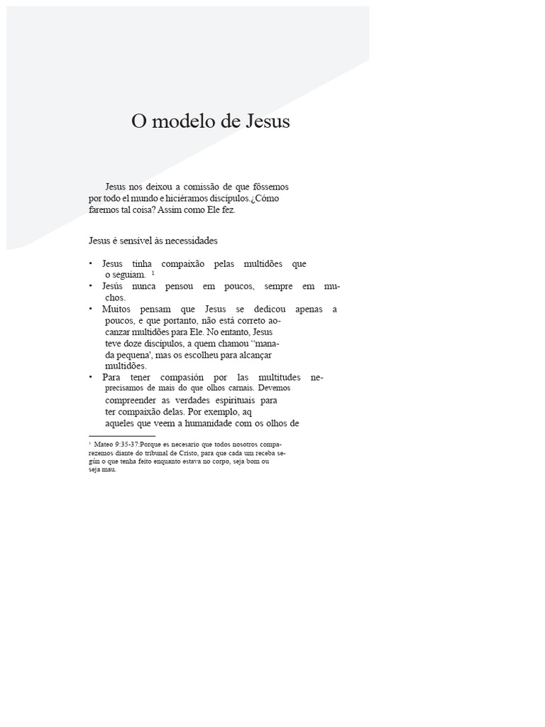 08 O MODELO DE JESUS | PDF | Jesus | São Pedro