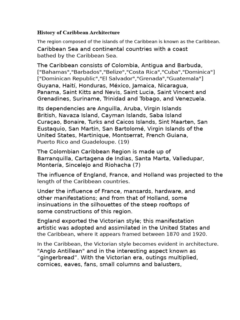 Caribbean Architectural History Overview | PDF | Caribbean