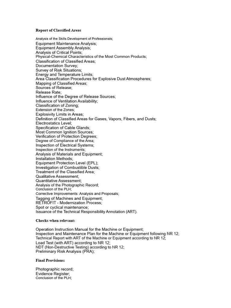 2 - Report on Classified Areas | PDF | Occupational Safety And Health ...