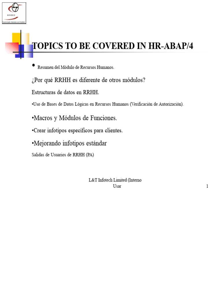 Estructuras y Funciones en HR-ABAP/4 | PDF | Bases de datos | Gestión ...