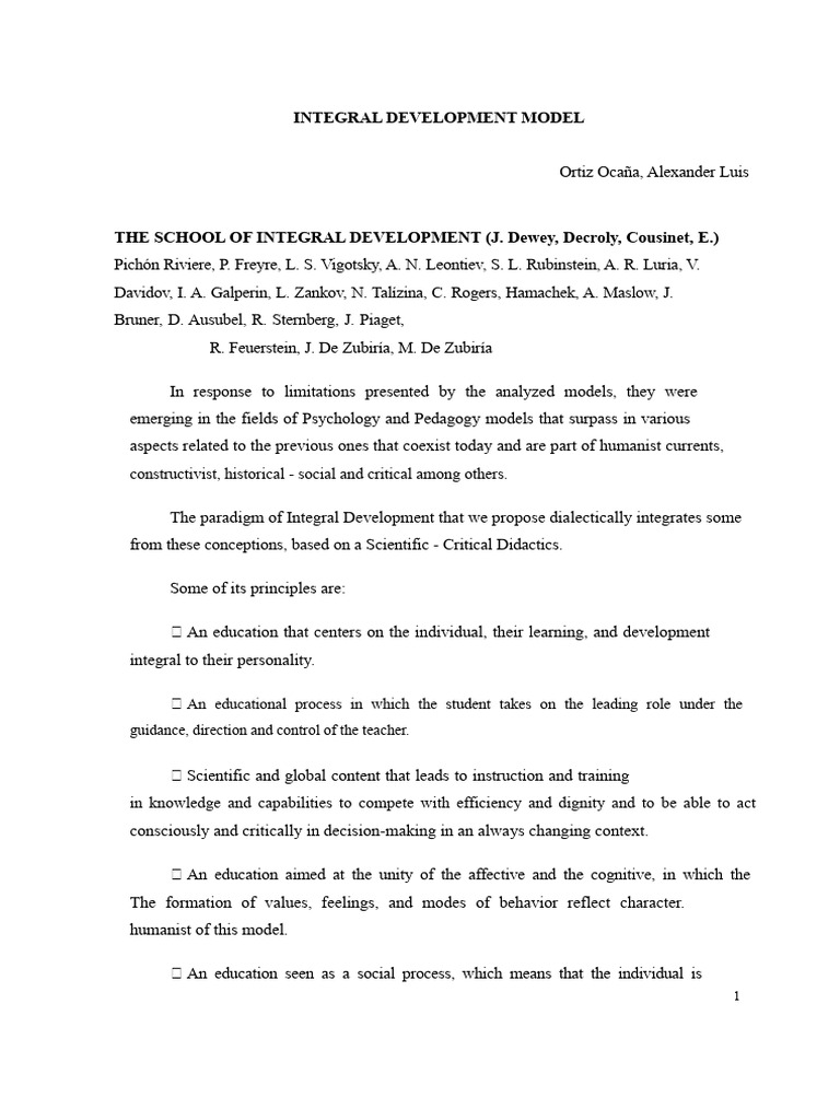 Integral Development Model | PDF | Constructivism (Philosophy Of ...