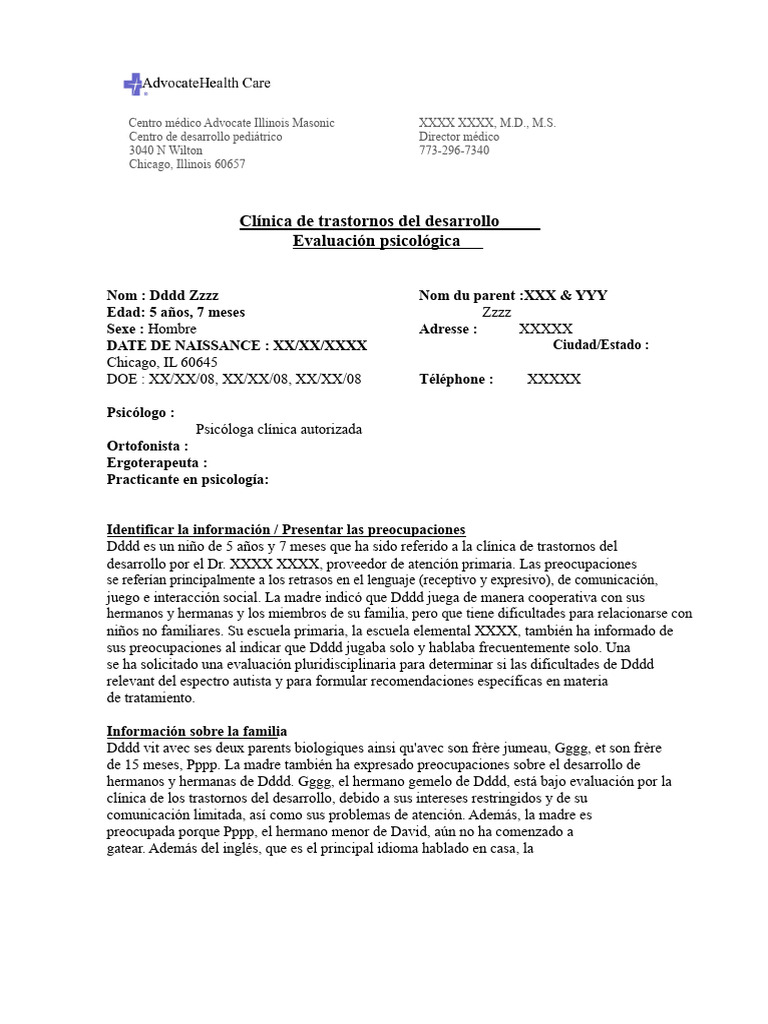 Ejemplo de Informe ADI R y ADOS 2 | PDF | Comunicación | Autismo