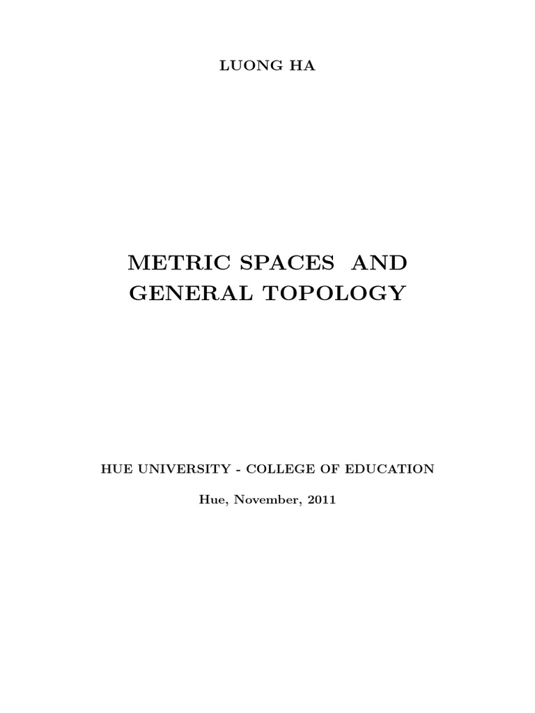 Metric Topo Luongha | PDF | Set (Mathematics) | Intersection (Set Theory)