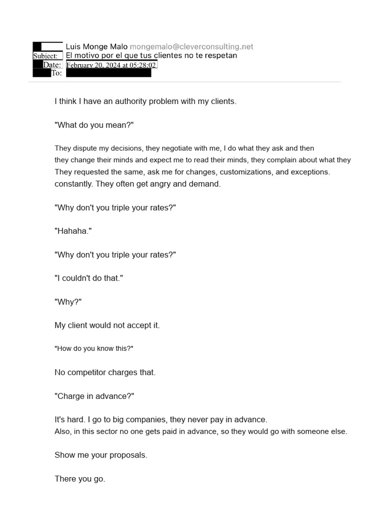 The Reason Why Your Clients Do Not Respect You | PDF