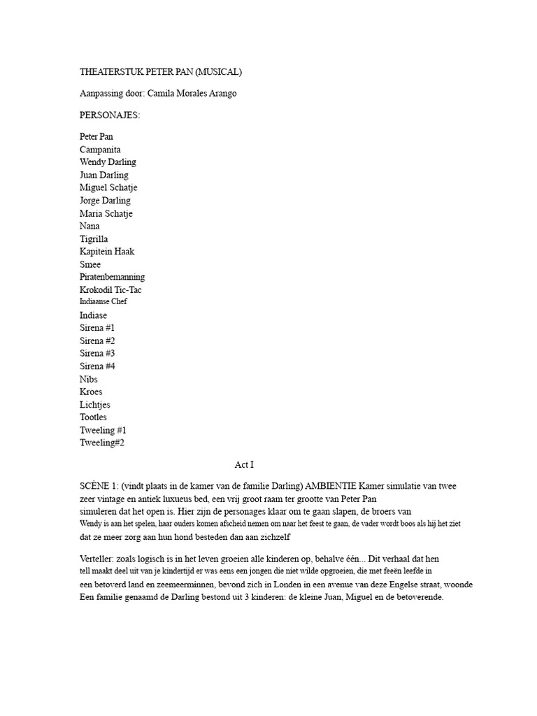 Toneelstuk Peter Pan | PDF