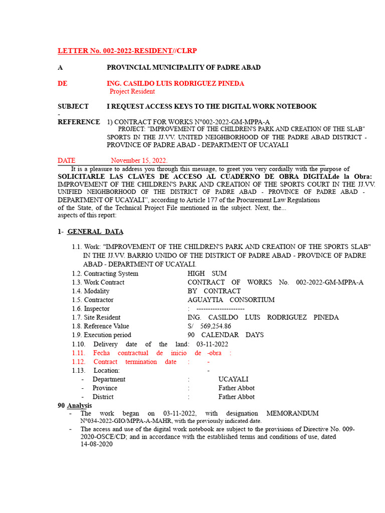 LETTER No. 02 REQUEST FOR DIGITAL WORK NOTEBOOK | PDF