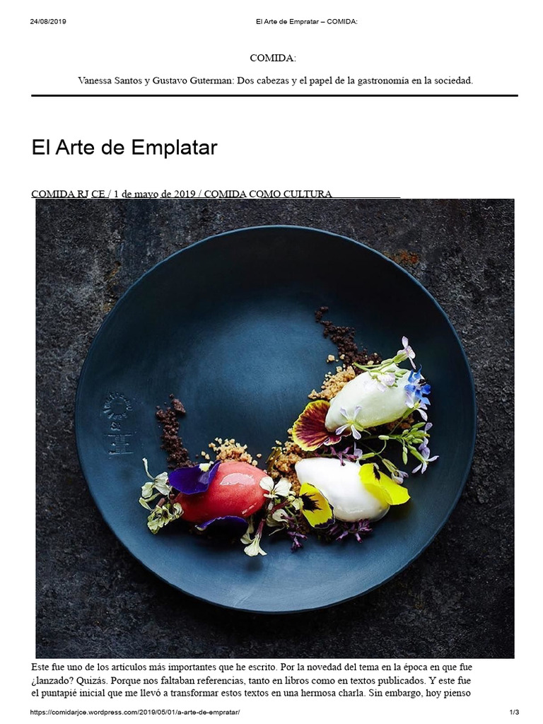 El Arte de Emplatar - COMIDA | PDF