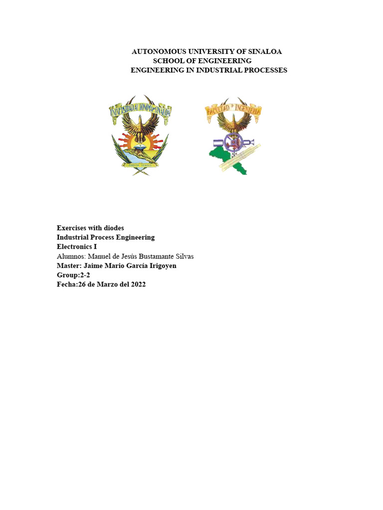 Exercise with Diodes - Electronics I | PDF | Diode | Electrical Network