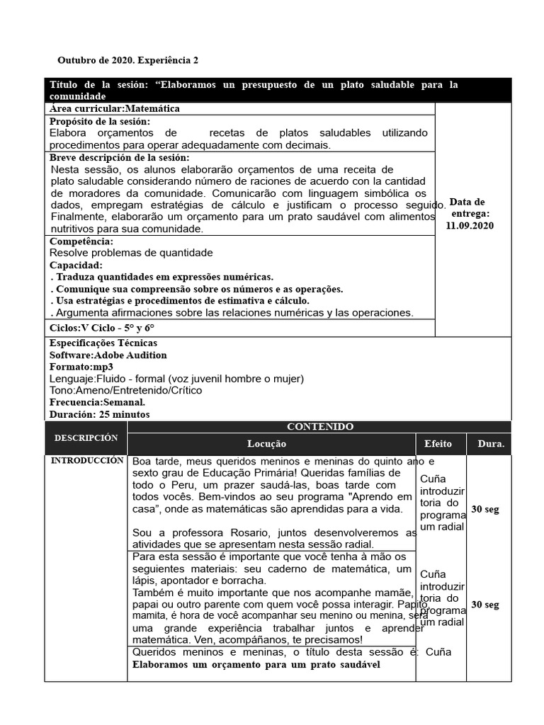 Roteiro Primário 5º-6º Matem. sessão 29 28-Out | PDF | Decimal