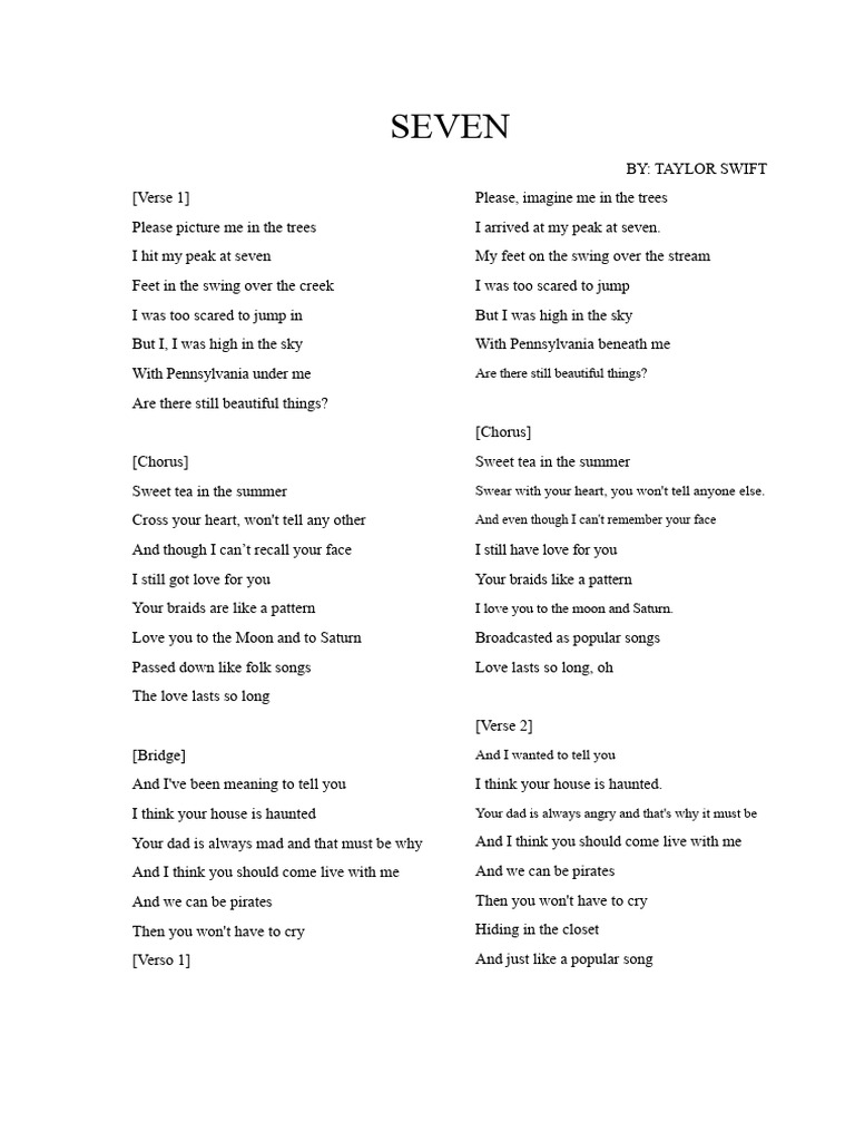 SONG IN ENGLISH | PDF