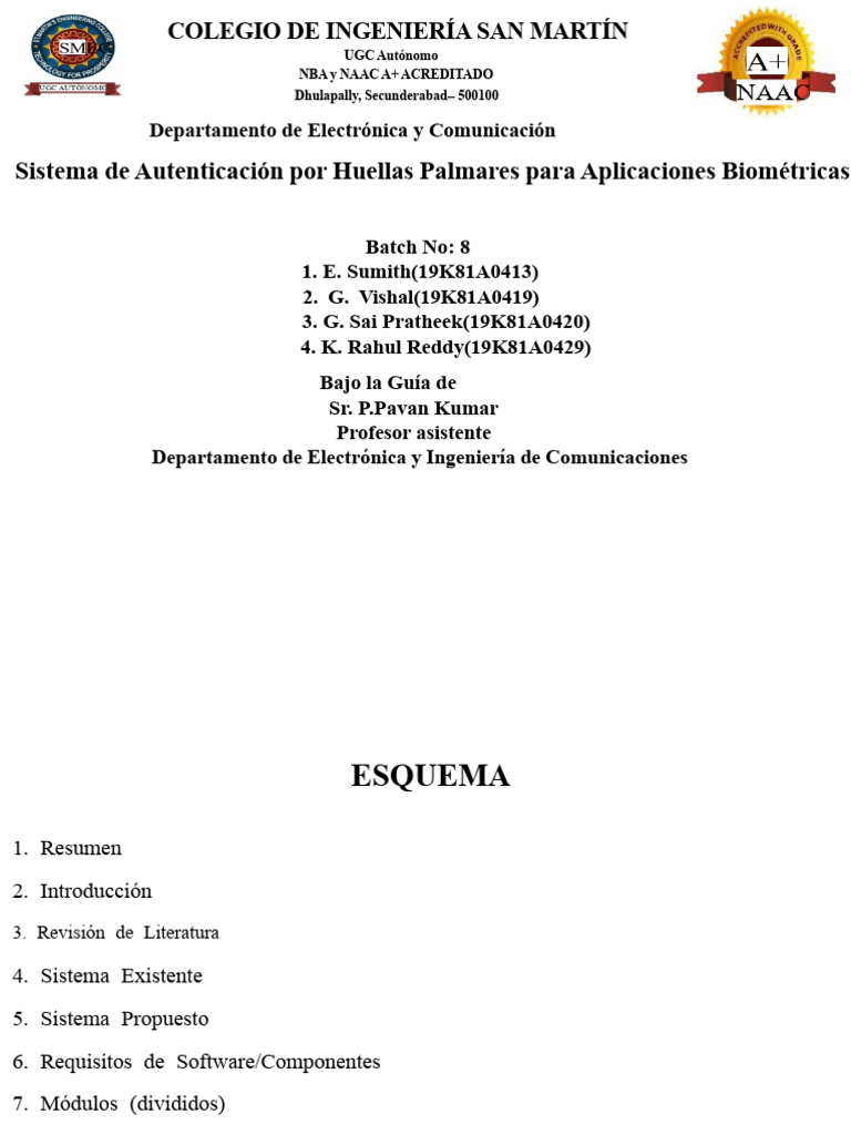 Revisión Zeroth PPT (mini proyecto) final | PDF | Biometría | Huella ...