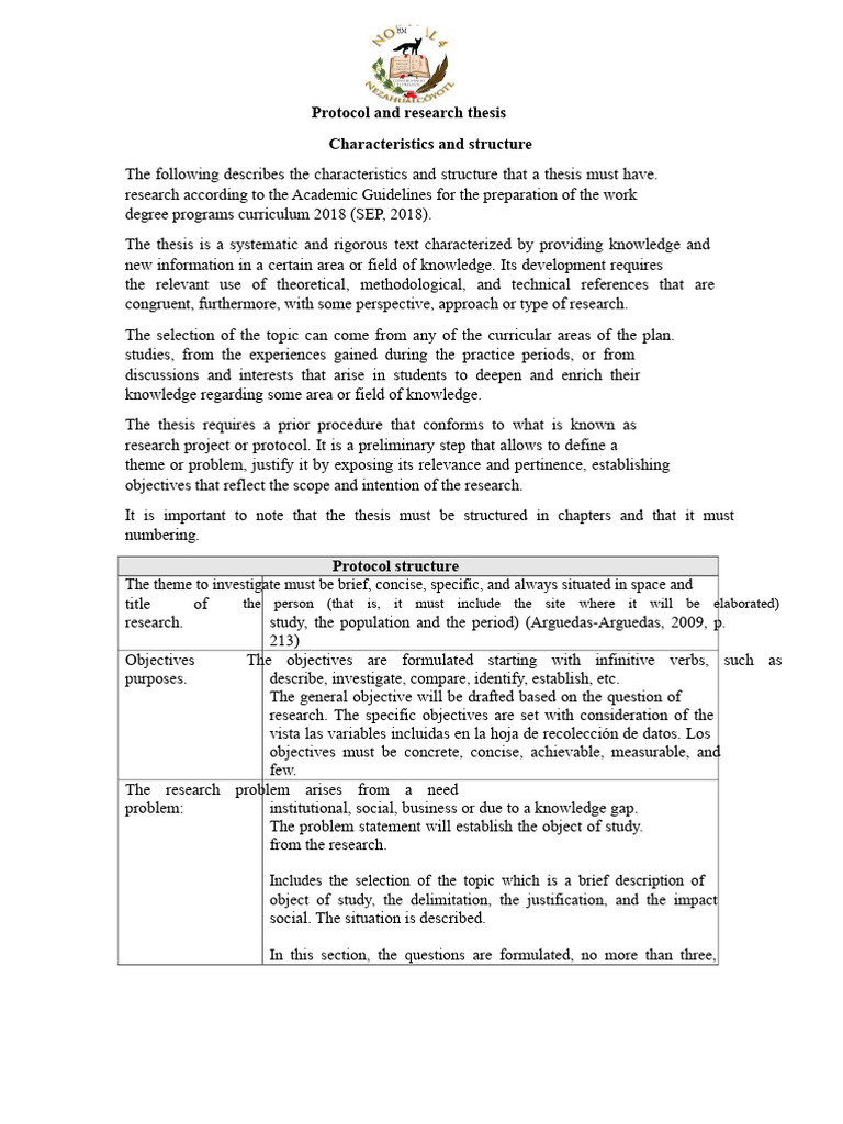 Thesis Characteristics and Structure | PDF | Hypothesis | Methodology