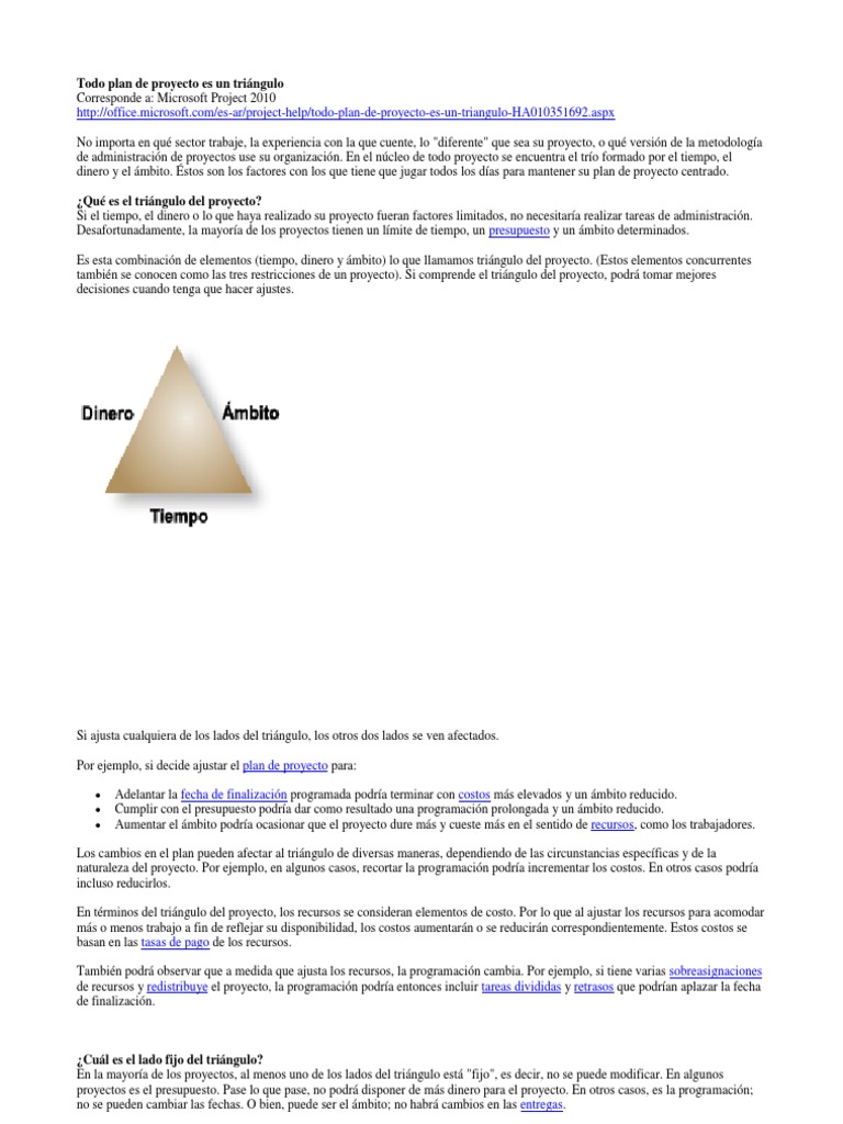 Qué Es El Triángulo Del Proyecto | PDF | Presupuesto | Triángulo