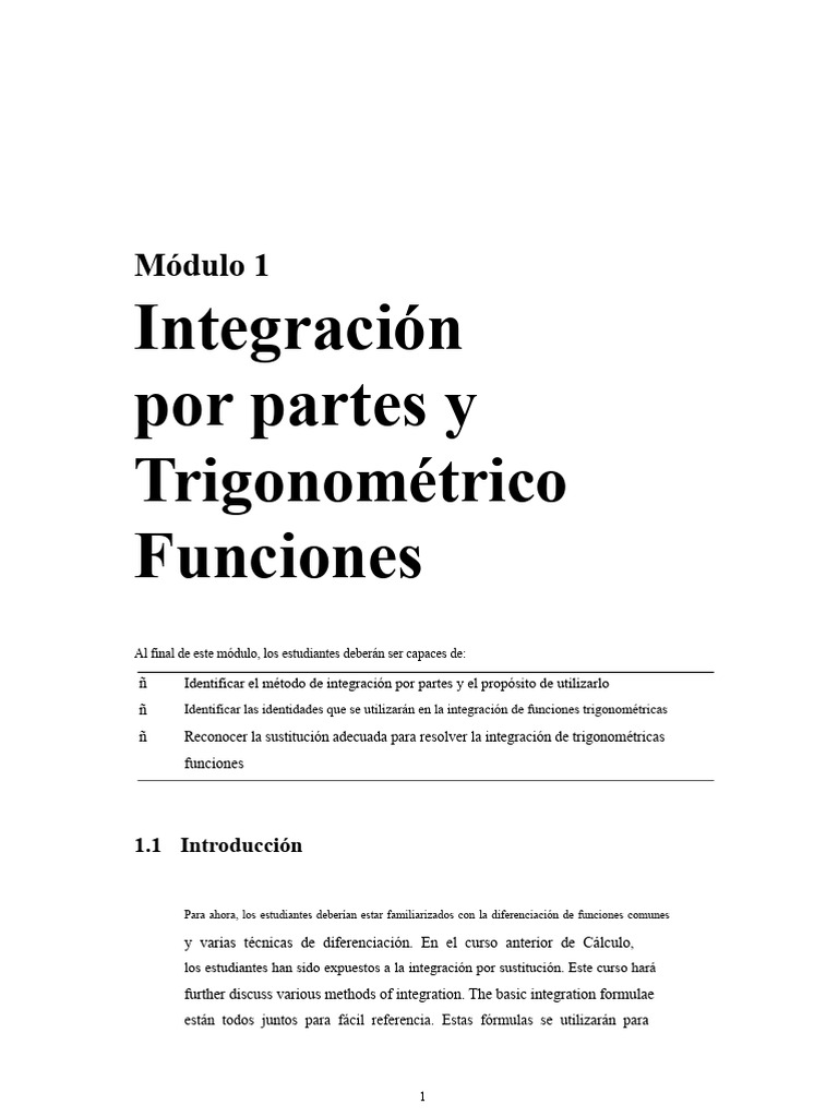 Integración por partes | PDF | Integral | Física Matemática