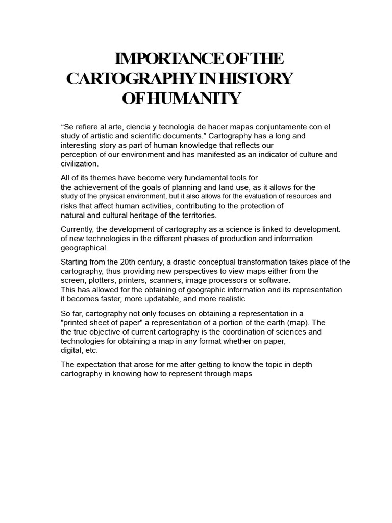 Importance of Cartography in The History of Humanity | PDF