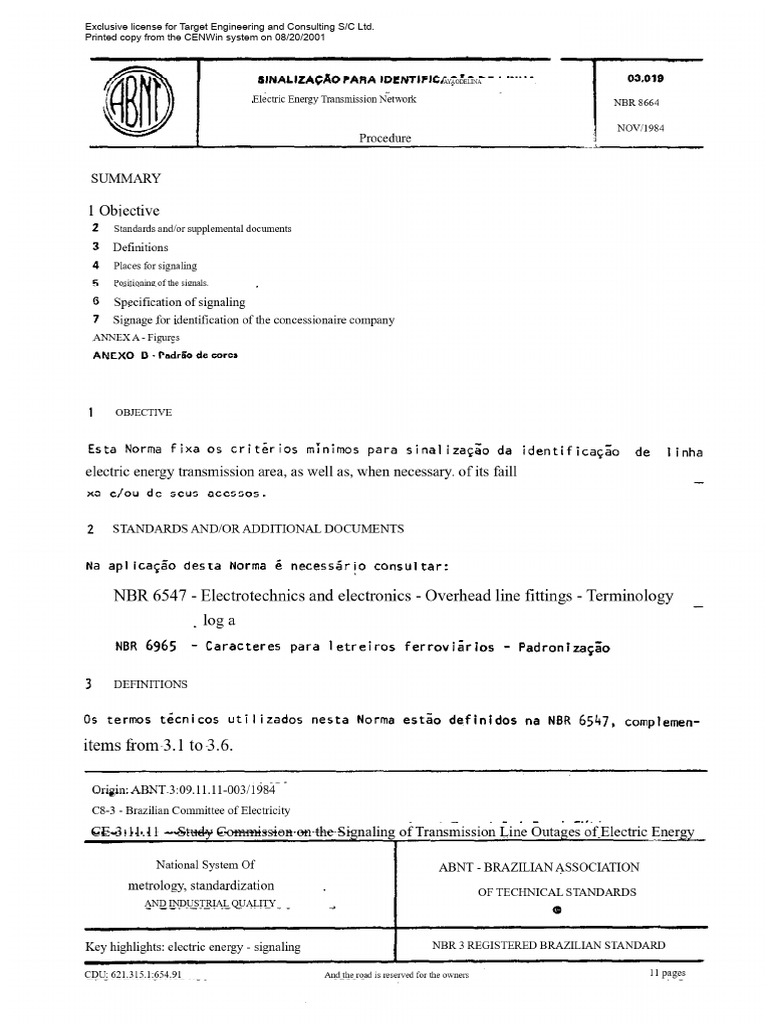 NBR 8664 NB 883 - Signage for line identification _1 | PDF