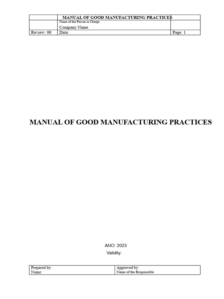 Good Practices Manual_template - IFF | PDF | Shelf Life | Refrigerator