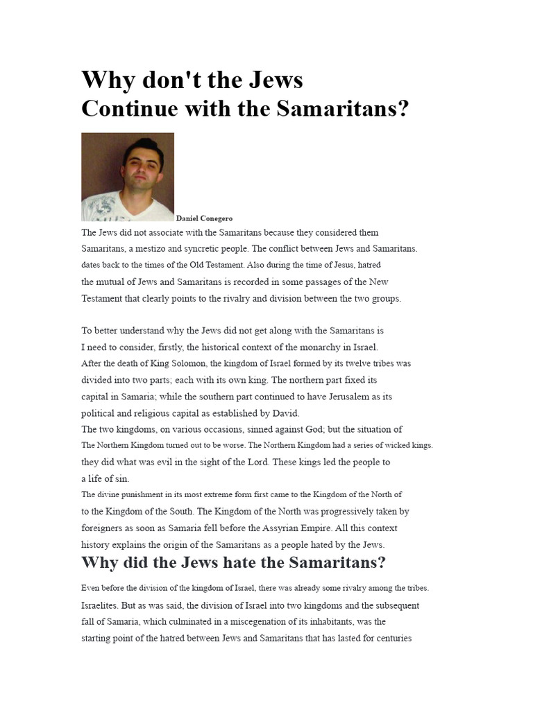 Jews and Samaritans: Historical Rivalry Explained | PDF | Samaritans ...