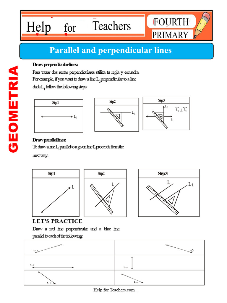 Parallel and Perpendicular Lines for Fourth Grade | PDF
