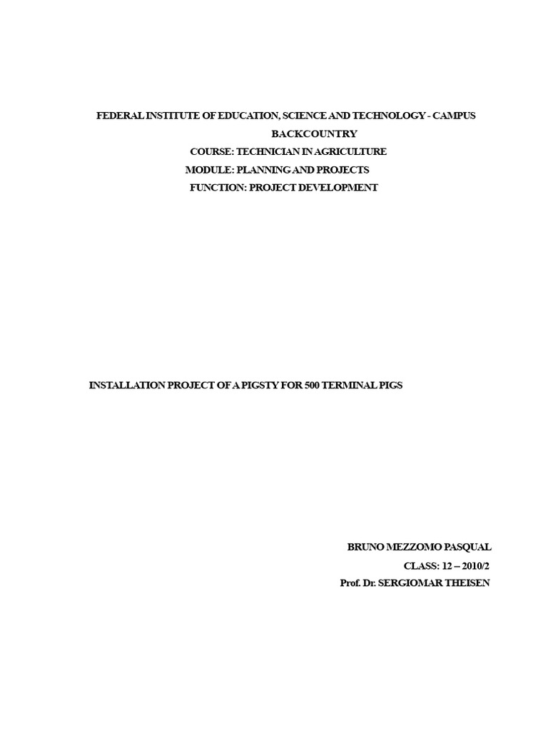 109260888-Pig Farming Project | PDF | Pig | Agriculture