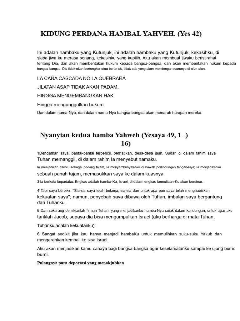 Nyanyian Hamba Yahweh dalam Yesaya | PDF