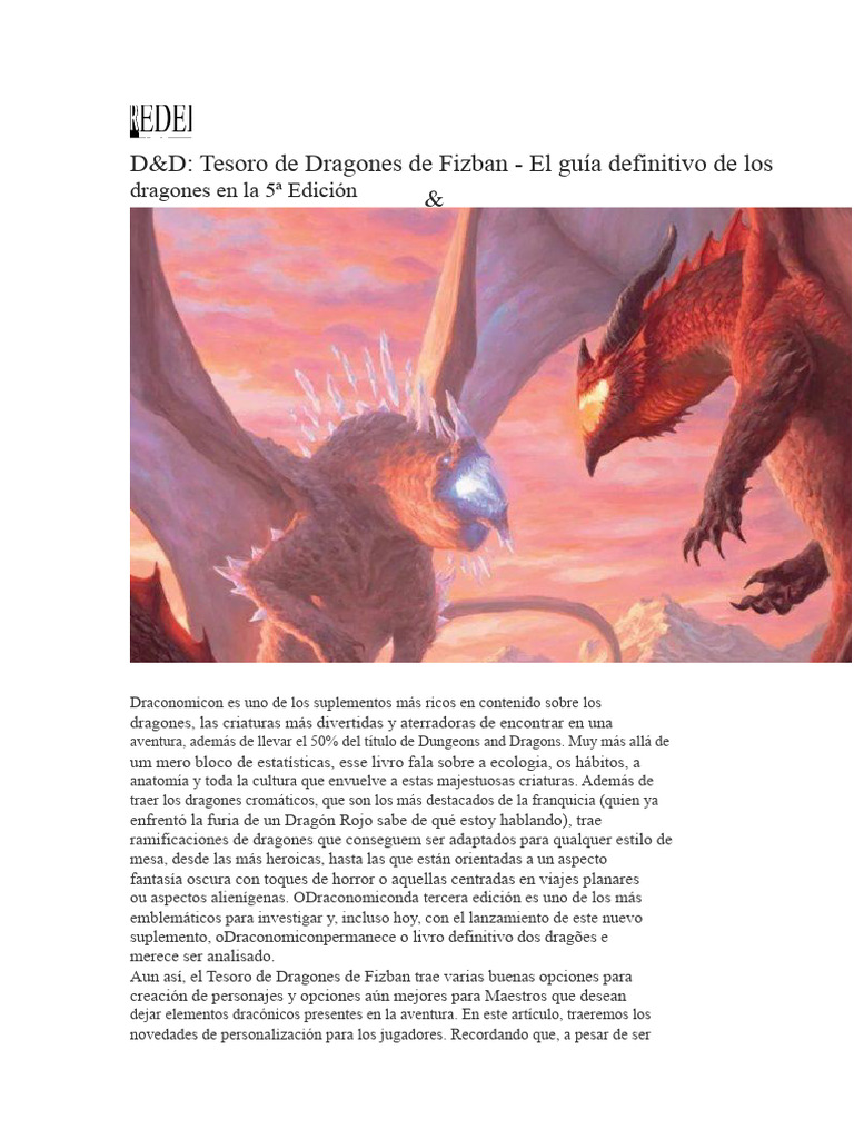 Guía de Dragones en D&D 5ª Edición | PDF | Calabozos y Dragones