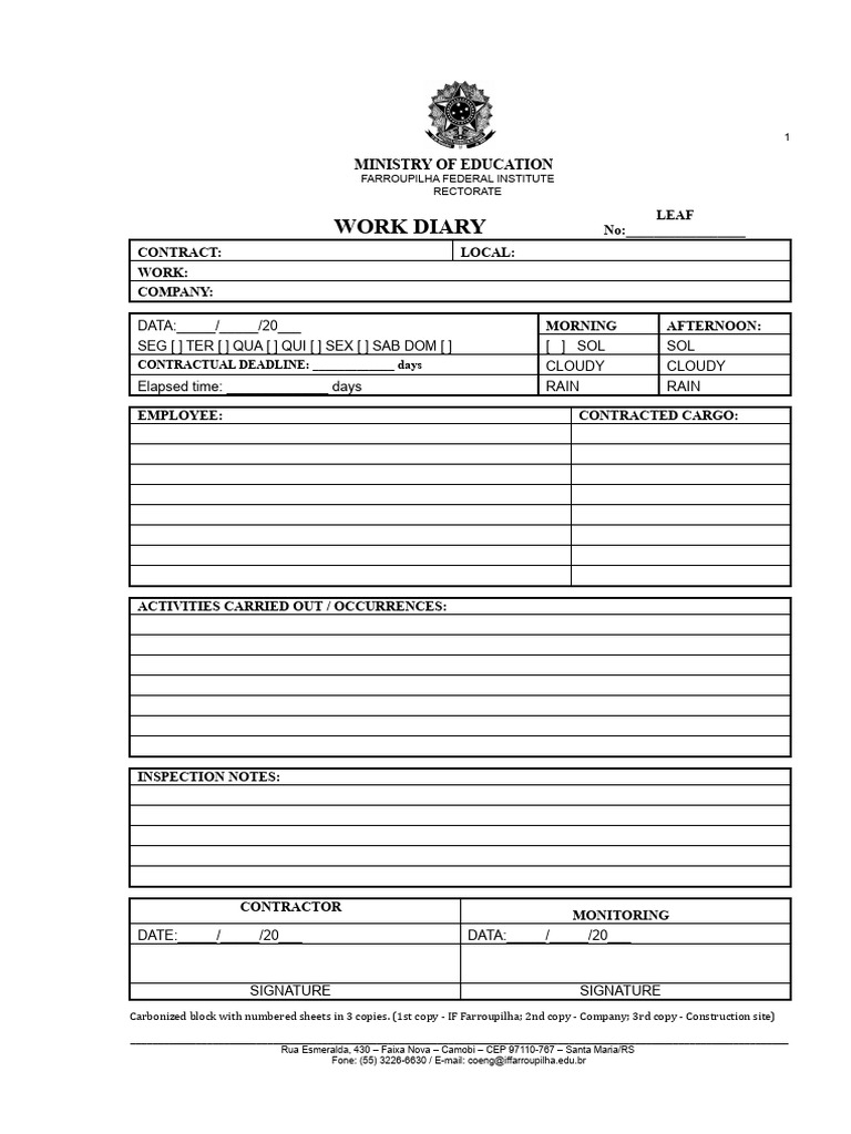 Annex 4 - Construction Log Template | PDF
