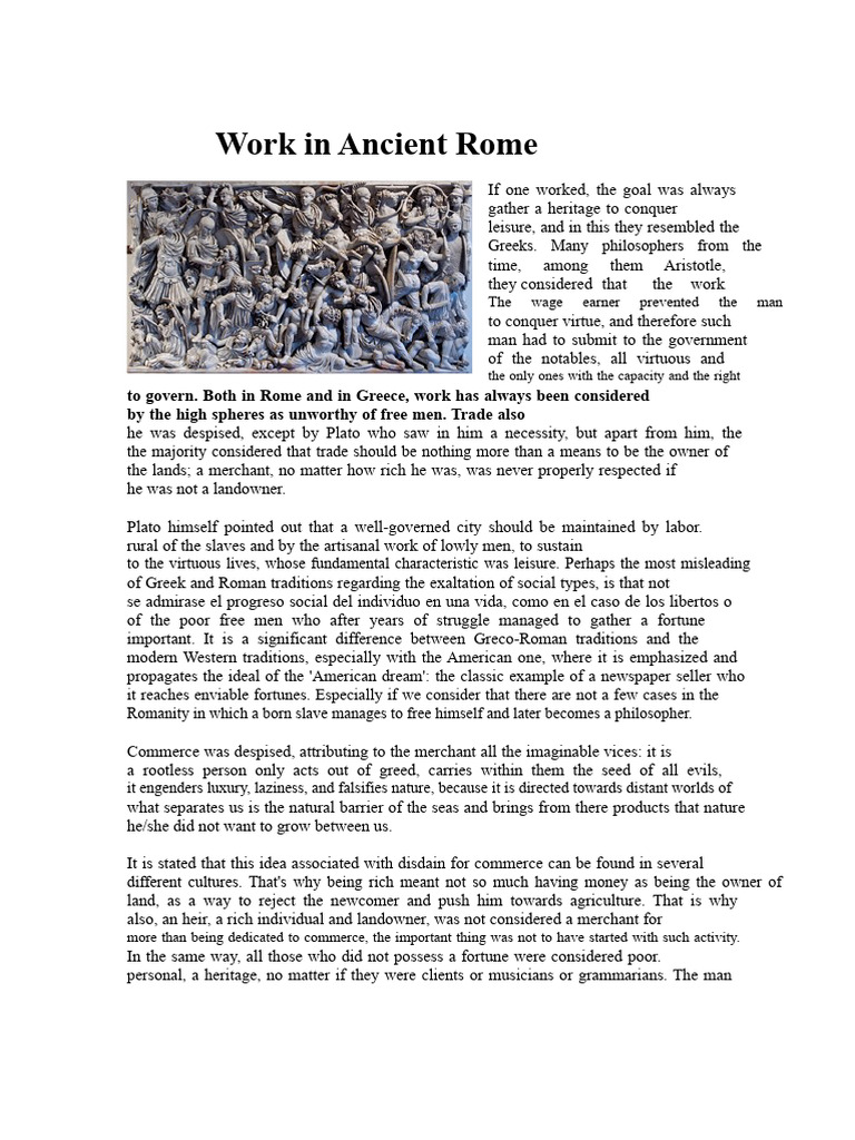Work in Ancient Rome | PDF | Virtue | Roman Empire