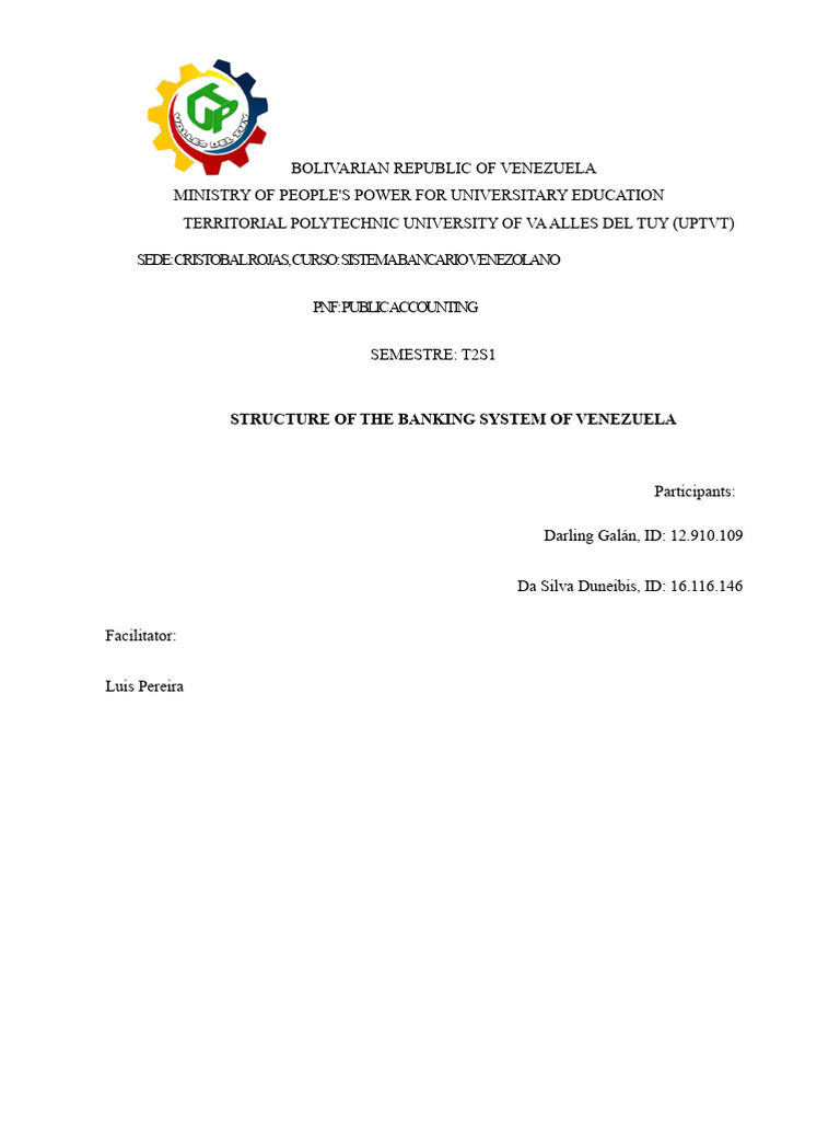 Structure of Venezuela's Banking System | PDF | New York State Banking ...