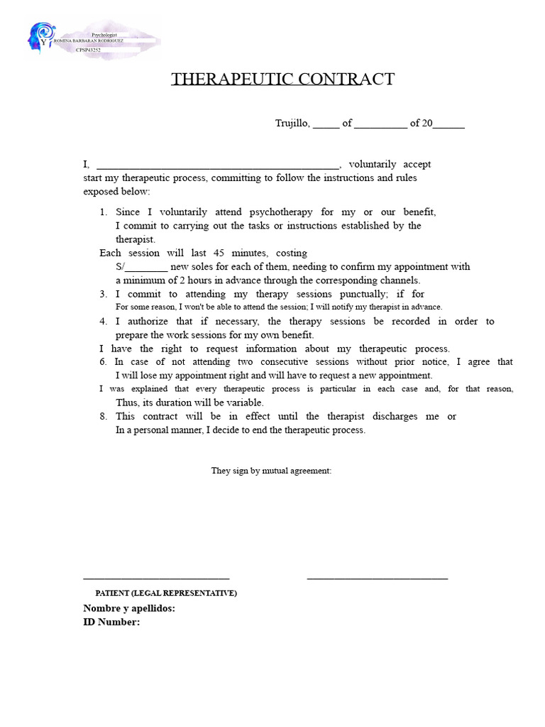THERAPEUTIC CONTRACT | PDF