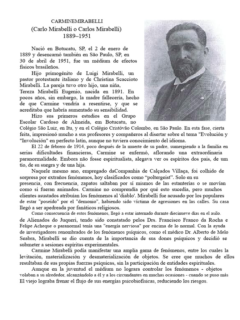 Carmine Mirabelli | PDF | Parasicología | Paranormal