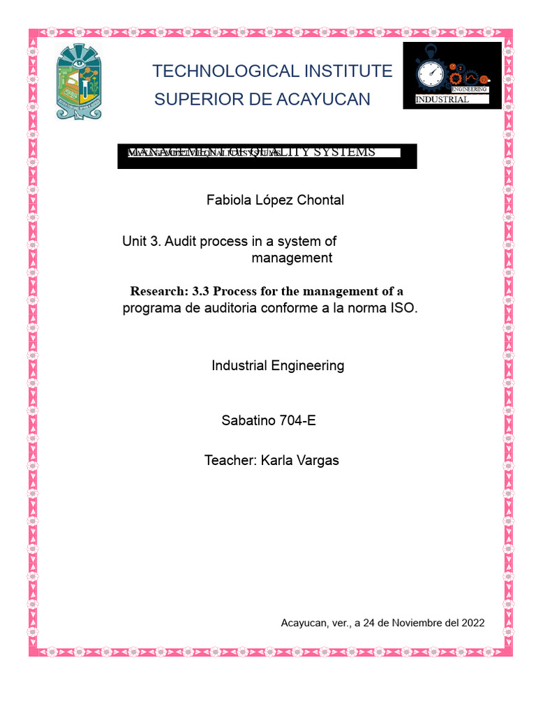 Process for Managing an Audit Program According to ISO Standard. | PDF ...