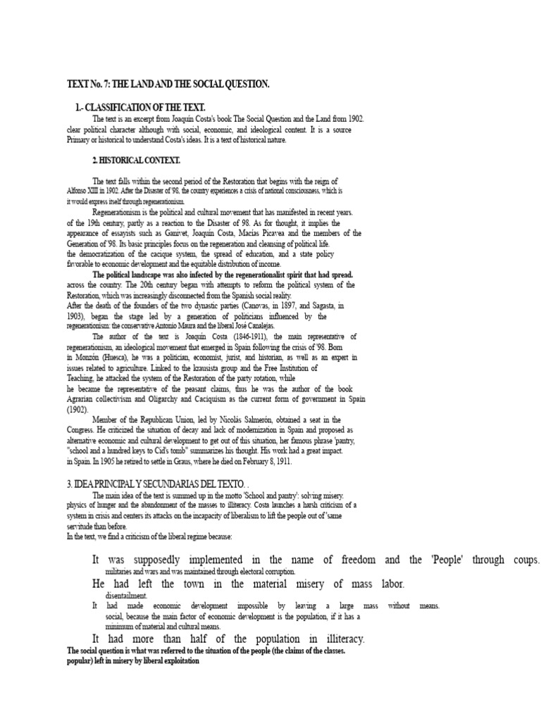 Text Commentary The Social Question. | PDF | Political Science | Ideologies