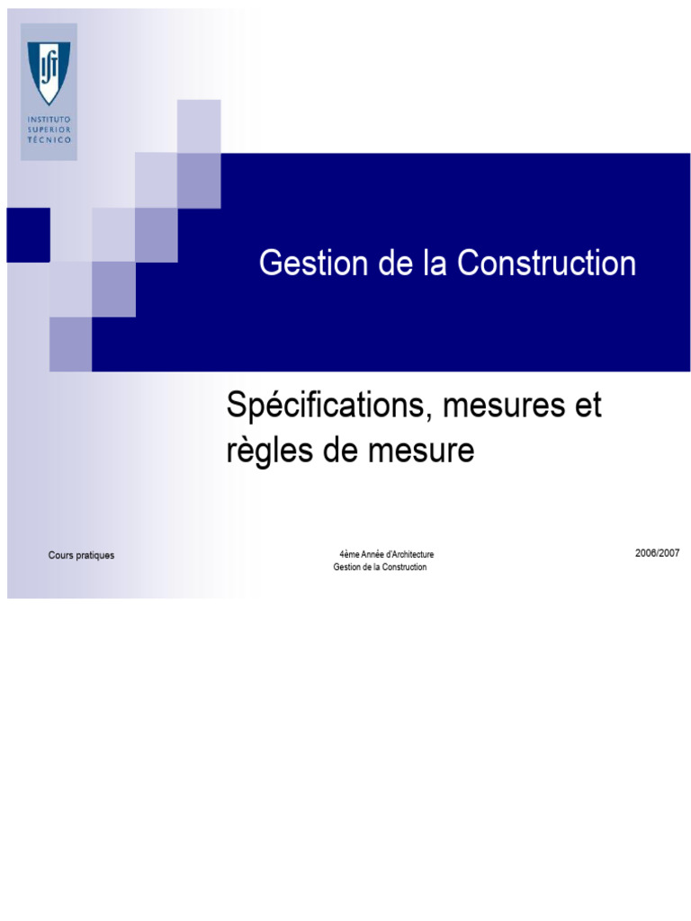 Gestion des Mesures en Construction | PDF | Longueur | Mètre