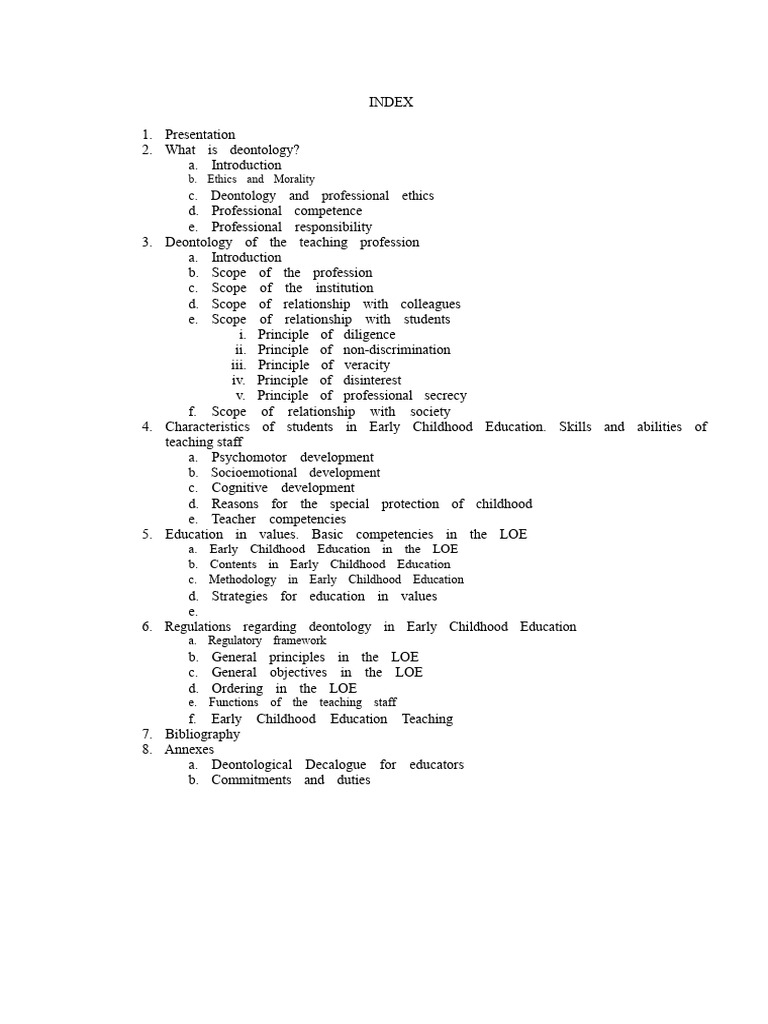 Deontology in Early Childhood Education | PDF | Morality | Teachers